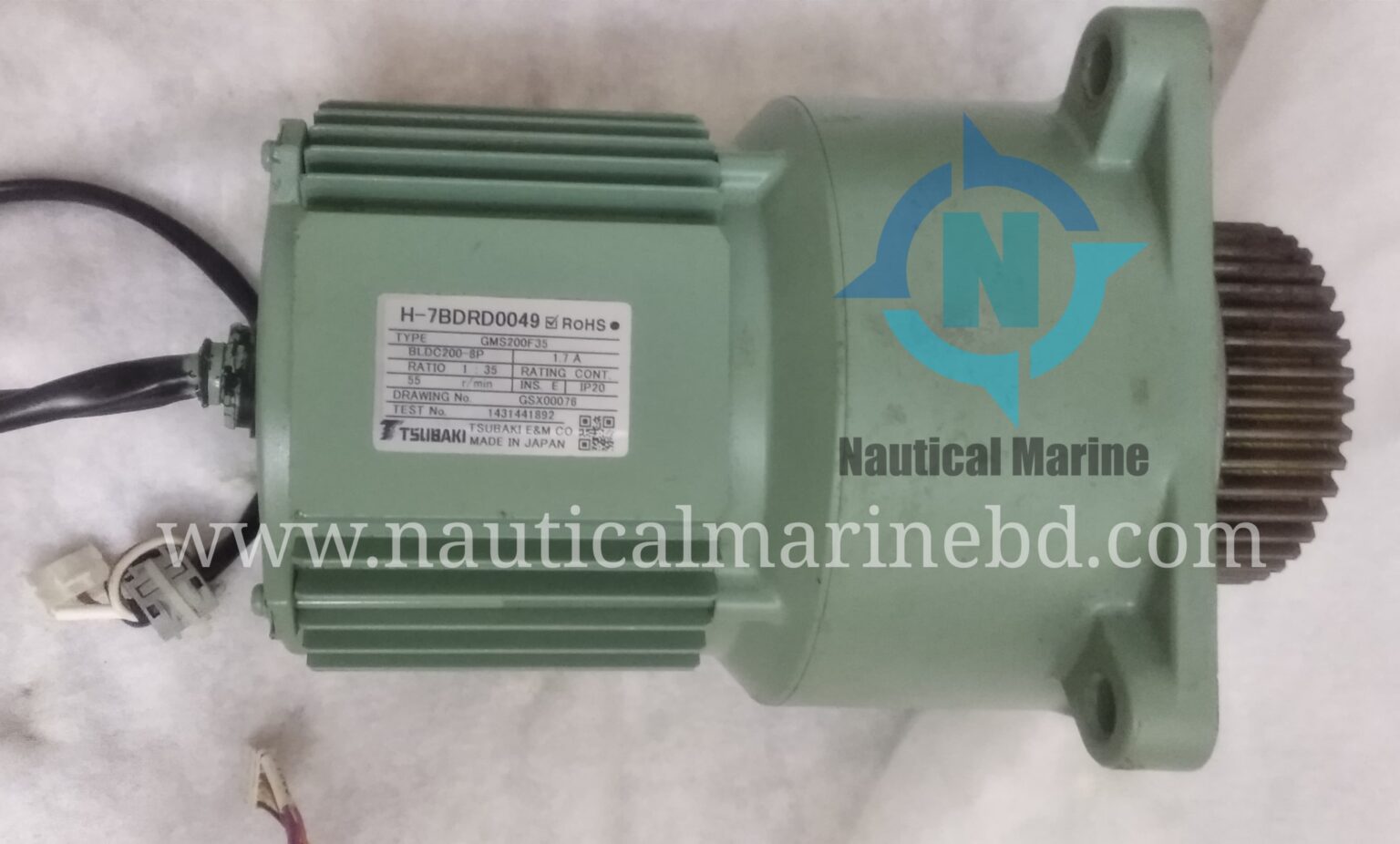 TSUBAKI GMS200F35 RADAR MOTOR ASSEMBLY WITH GEAR - https://www ...